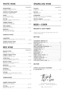 Menu – THYNK Cafe + Bar in Newcastle, New South Wales